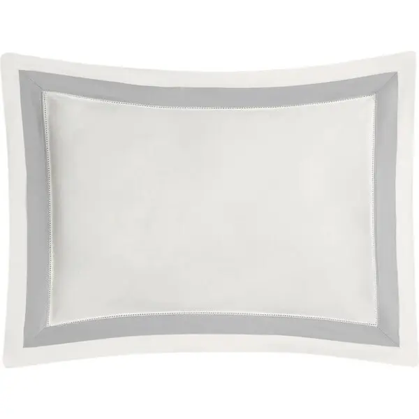 MATOUK Ambrose Pillow Sham - Bone/ Silver