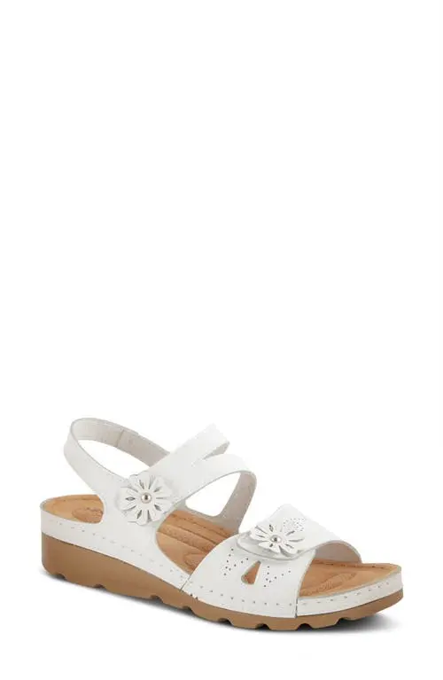 SPRING STEP SHOES Poncia Slingback Wedge Sandal - White