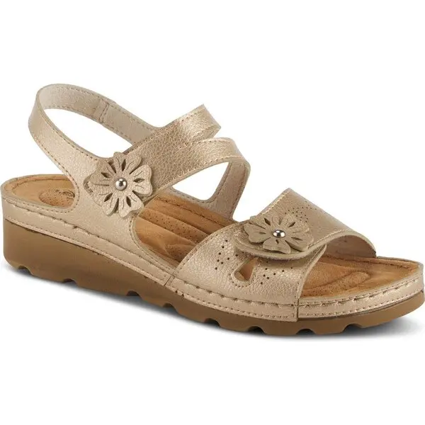 SPRING STEP SHOES Poncia Wedge Sandals - Gold