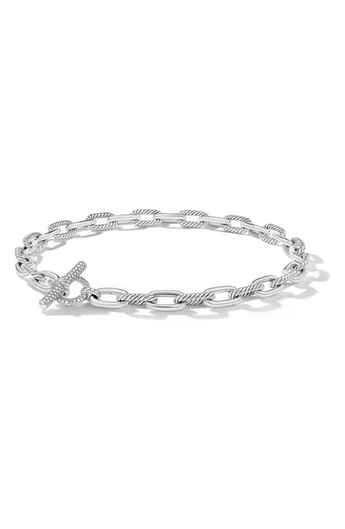 David Yurman Dy Madison Pavé Diamond Toggle Necklace - Sterling Silver