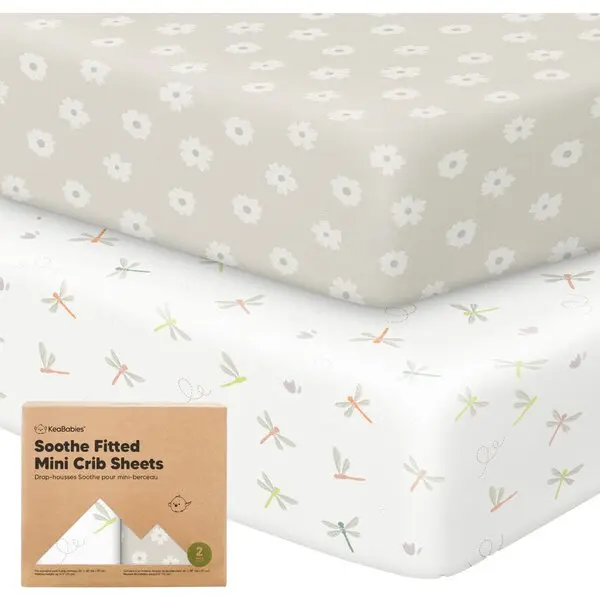 KEABABIES Soothe Fitted Mini Crib Sheet - Meadow