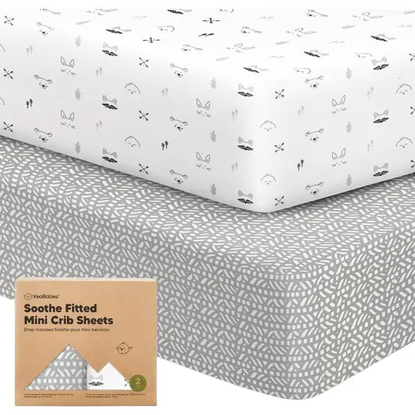 KEABABIES Soothe Fitted Mini Crib Sheet - Nordic