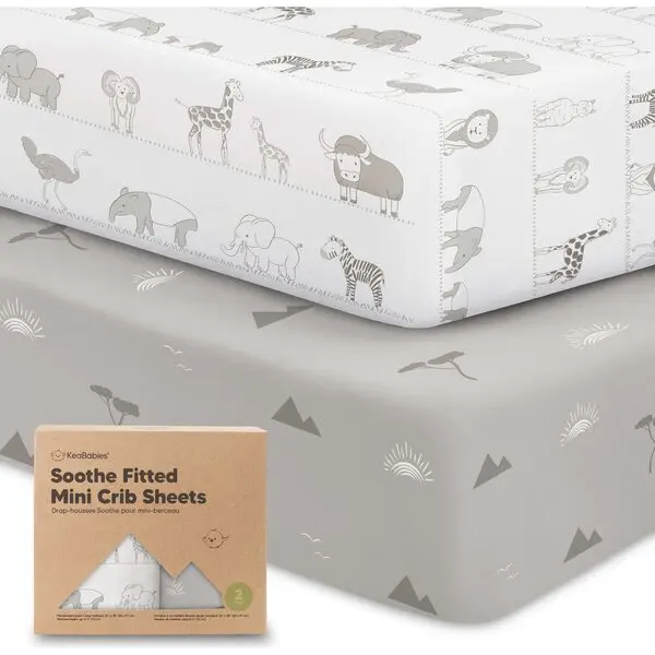 KEABABIES Soothe Fitted Mini Crib Sheet - Savannah