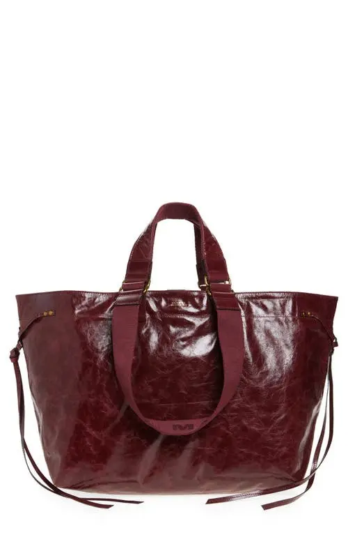Isabel Marant Wardy Leather Shopper Tote - Grapefruit
