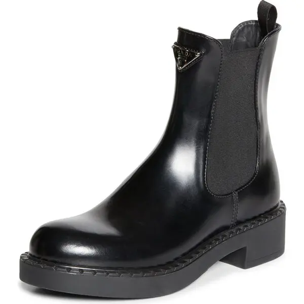 Prada Leather Chelsea Boot - Nero
