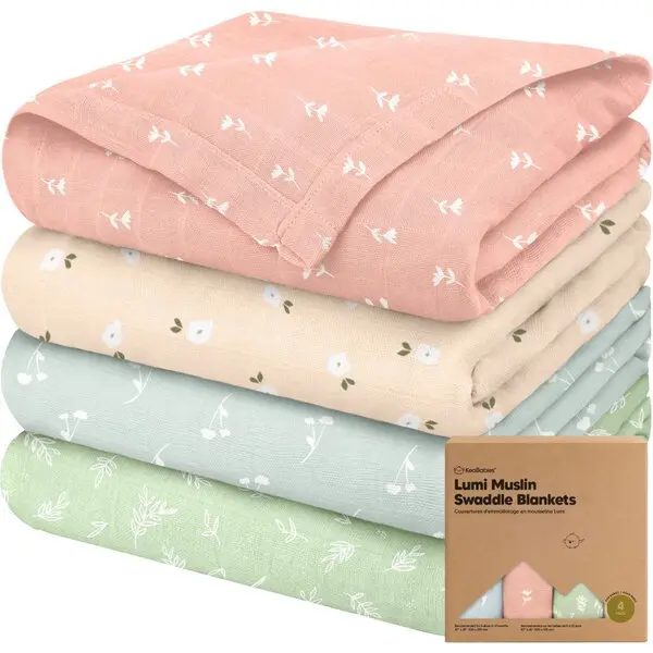 KEABABIES Lumi Muslin Swaddle Blankets - Bloom