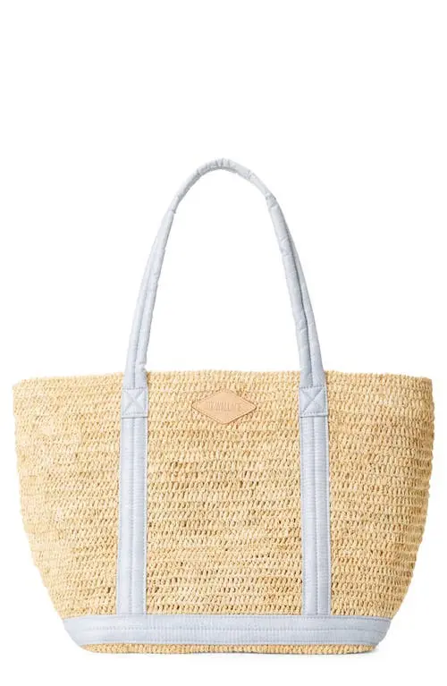 Mz Wallace Medium Raffia Tote - Raffia/ Chambray