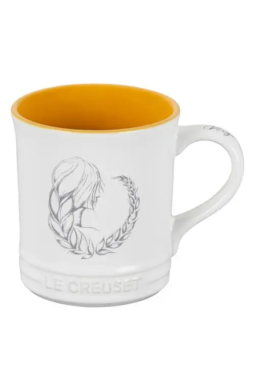 LE CREUSET Zodiac Stoneware Mug - White/bright Yellow