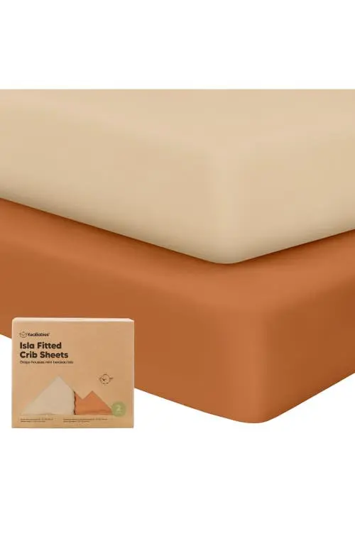 KEABABIES Isla Fitted Crib Sheets - Rust