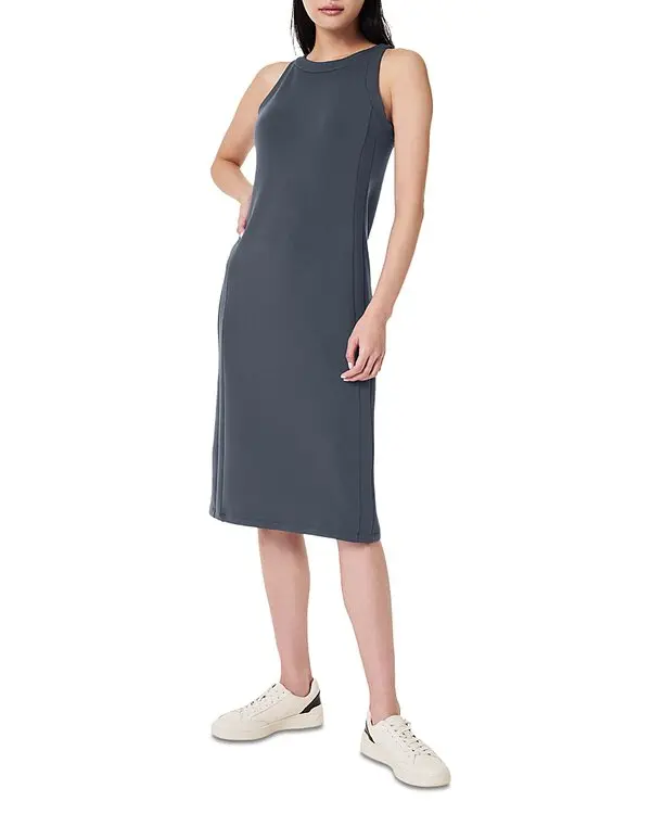 storm grey dress Smock Linen Midi Dress - Sleeveless, Relaxed fit, Round Neck, Natural - Storm Blue main image 0