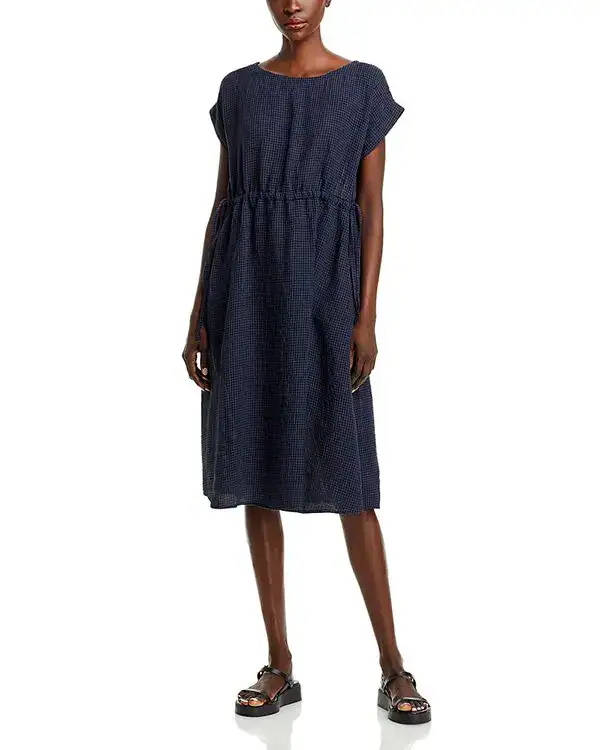 Linen Ballet Neck Dress