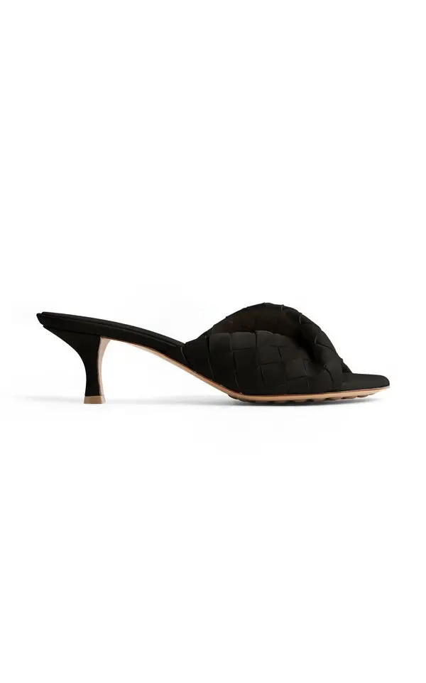 Bottega Veneta Blink Intrecciato Leather Mules - Black