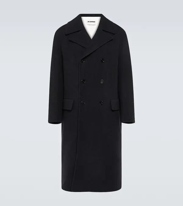 【関税＆送料込み】Jil Sander Double-Breasted Coat In Jil Sander Wool double-breasted Coat | Black | FARFETCH