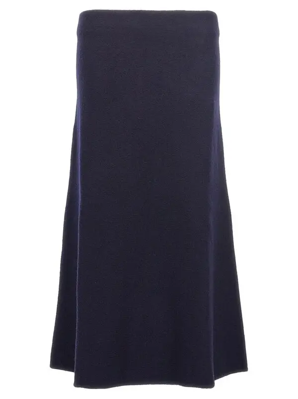 JIL SANDER Long Wool Skirt - Blue