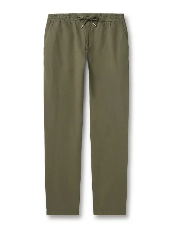 Mr P. James Straight-leg Twill Trousers - Green