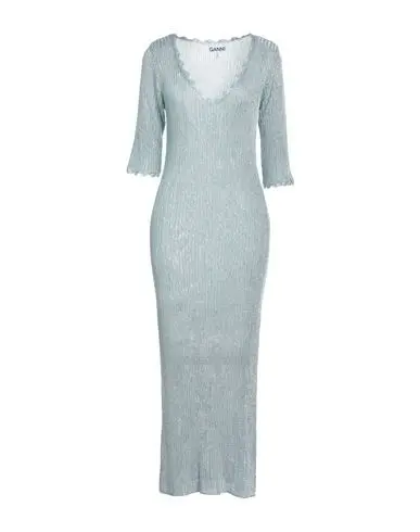 ganni metallic ribbed-knit midi dress Knitted In Blue - 75% Off inv-66