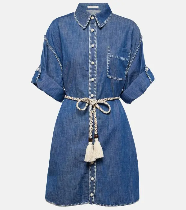 white christmas dresses Zimmermann Crush Denim Corset Top Night Sky – blueandcream main image 1