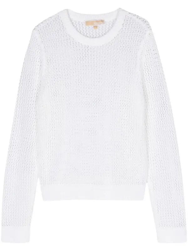 Michael Kors Crew-neck Open-knit Jumper - White