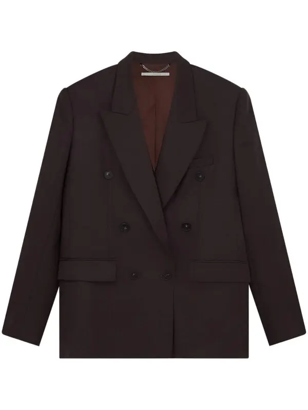 Stella McCartney Double-breasted Wool Blazer - Brown