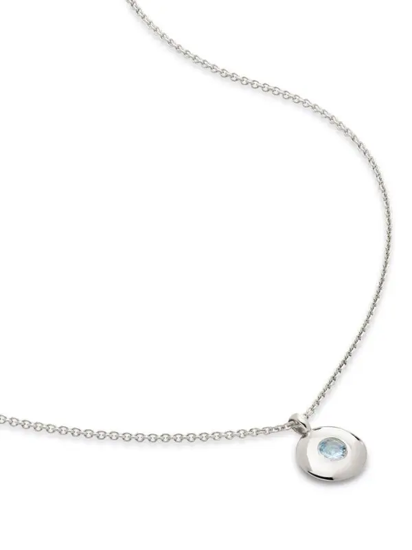 Monica Vinader March Birthstone Pendant Necklace - Silver