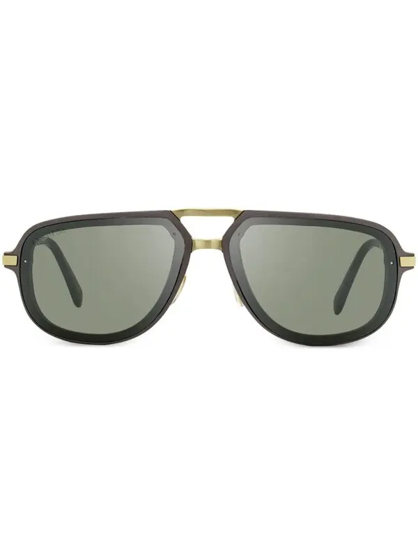 Omega Logo-engraved Navigator Sunglasses
