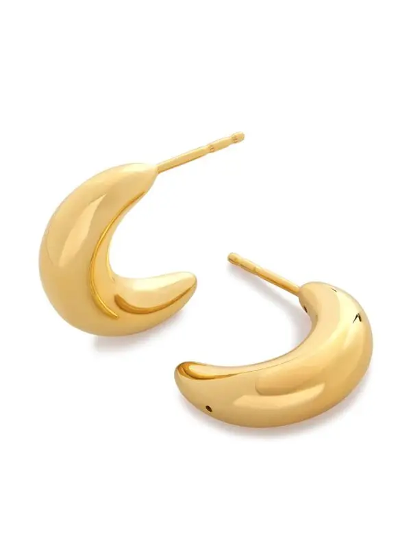 Monica Vinader Crescent Moon Hoop Earrings - Gold