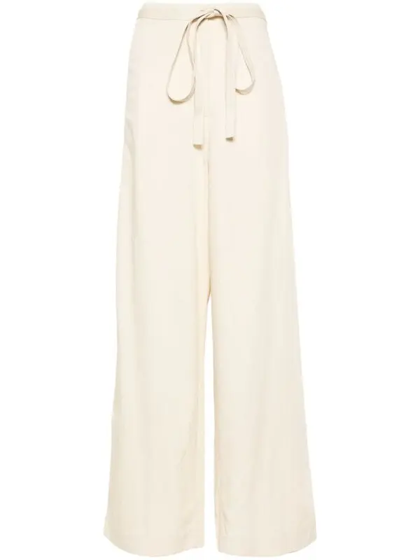 TOTÊME Belted-waist Flared Trousers - Neutrals