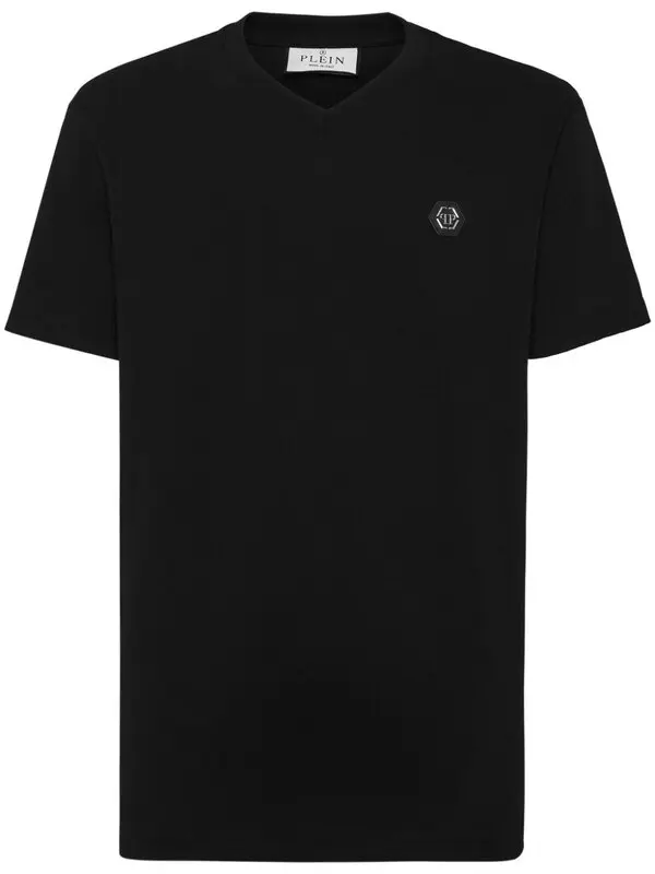 Philipp Plein Logo-appliqué Cotton T-shirt - Black