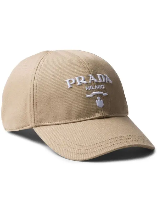 Prada Drill Cotton Baseball Cap - Neutrals
