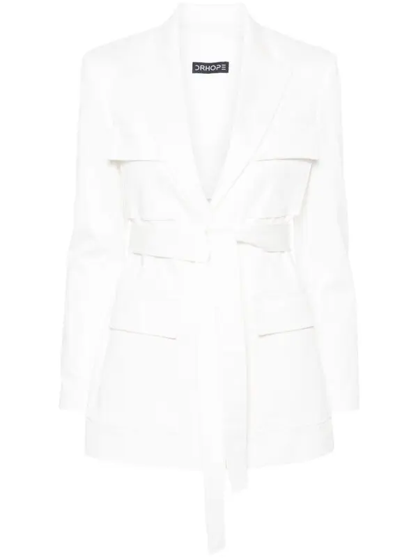 DRHOPE Belted Single-breasted Jacket