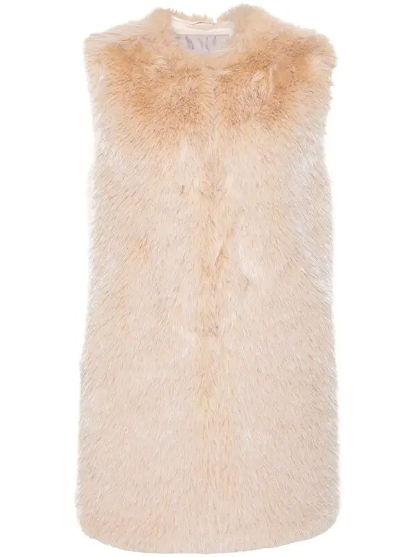 Herno Collarless Faux-fur Gilet