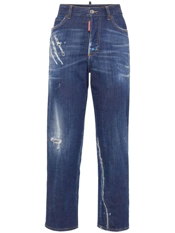 Dsquared2 Distressed Straight-leg Jeans