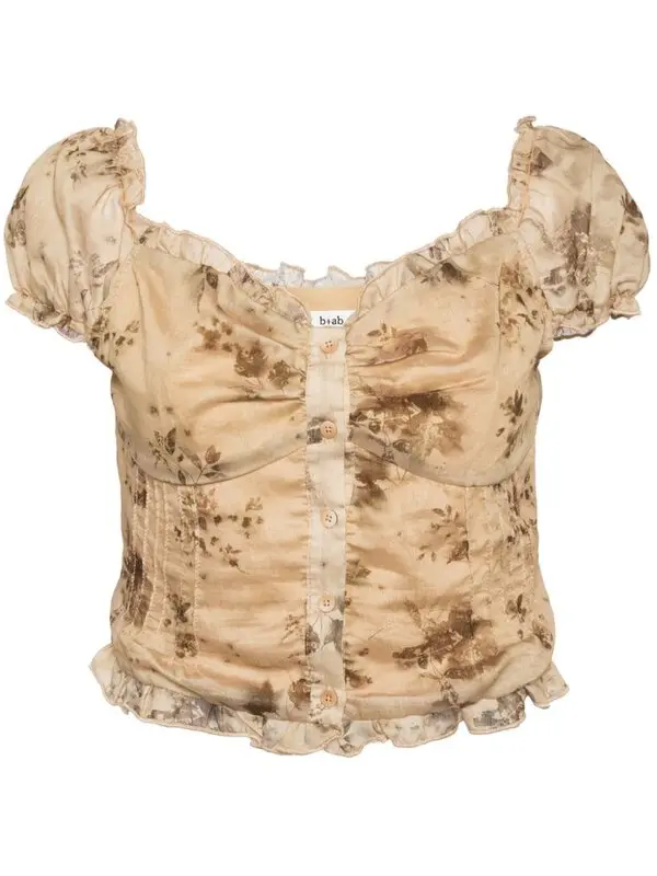 B+AB Floral-print Ruffled Top