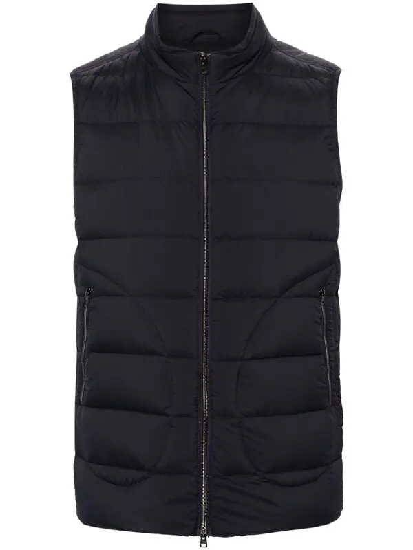 Herno Mock Neck Down Gilet - Blue