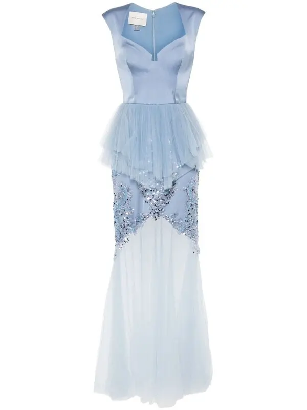 GEMY MAALOUF Sequin-embellished Panelled Gown