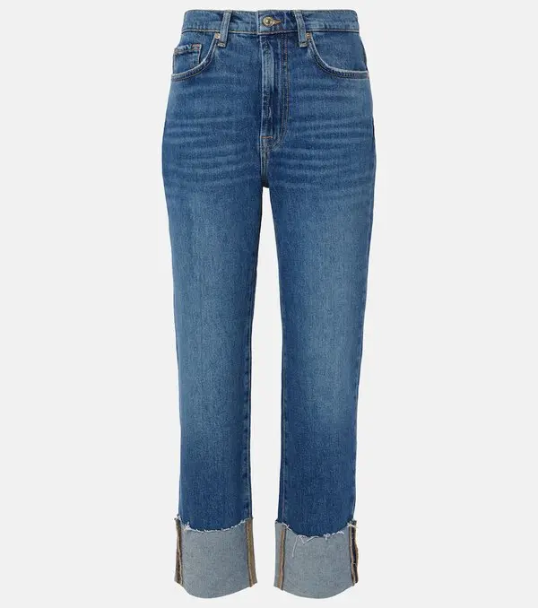 7 For All Mankind Logan High-rise Cropped Slim Jeans