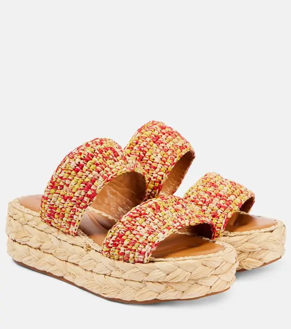 Clergerie Arlene 2 Raffia Platform Sandals