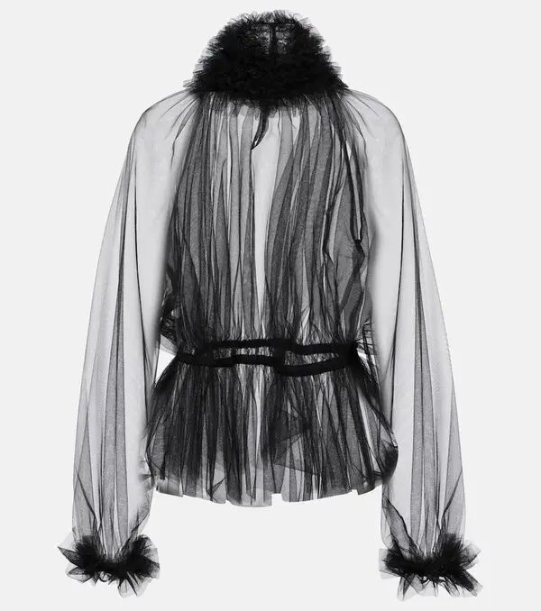 Dolce & Gabbana Ruffle-trimmed Tulle Blouse