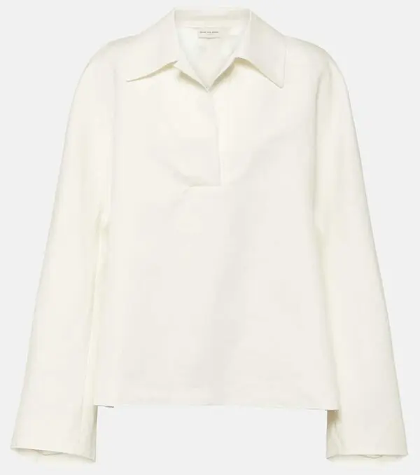Dries Van Noten Linen And Cotton-blend Top