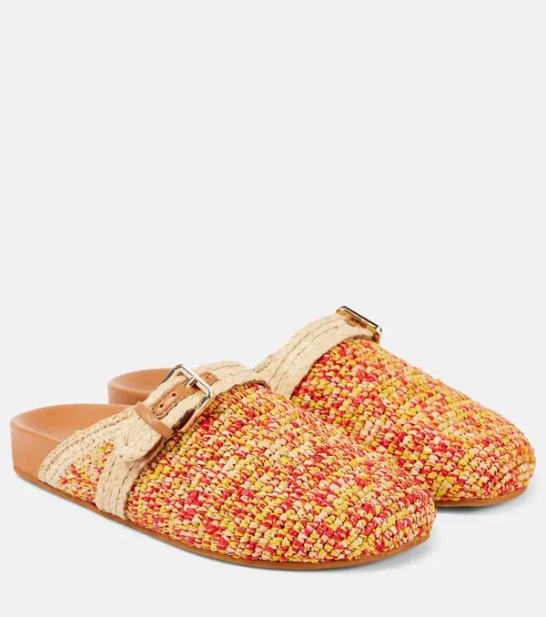 Clergerie Quinta Raffia Mules - Multicoloured
