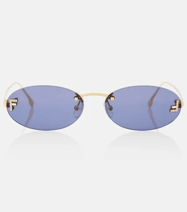 Fendi First Crystal Embellished Sunglasses - Blue