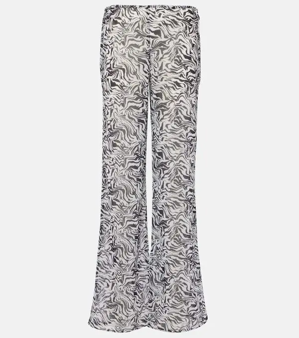 BANANHOT Zebra-print Wide-leg Pants