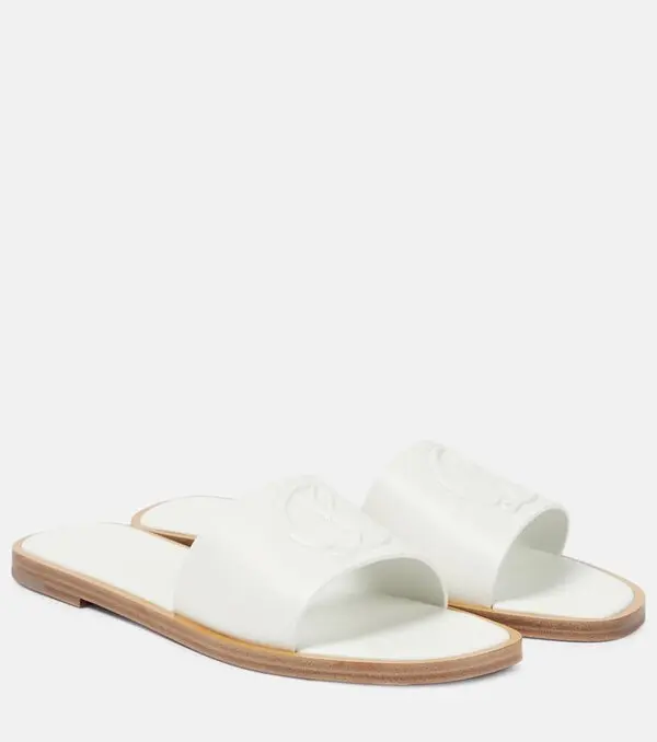 CHRISTIAN LOUBOUTIN Cl Leather Mules - White