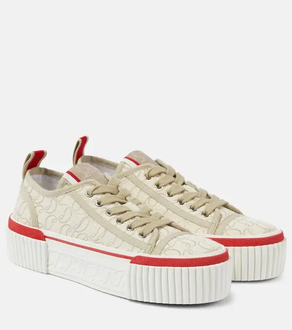 CHRISTIAN LOUBOUTIN Super Pedro Platform Sneakers - Beige