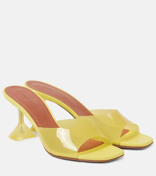 Amina Muaddi Lupita Glass 70 Mules