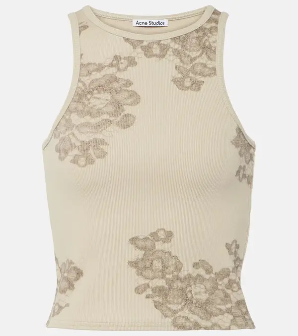 Acne Studios Printed Ribbed-knit Tank Top