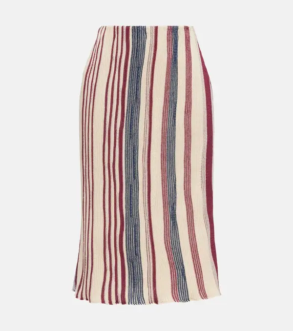 Bottega Veneta Striped Midi Skirt - Multicoloured