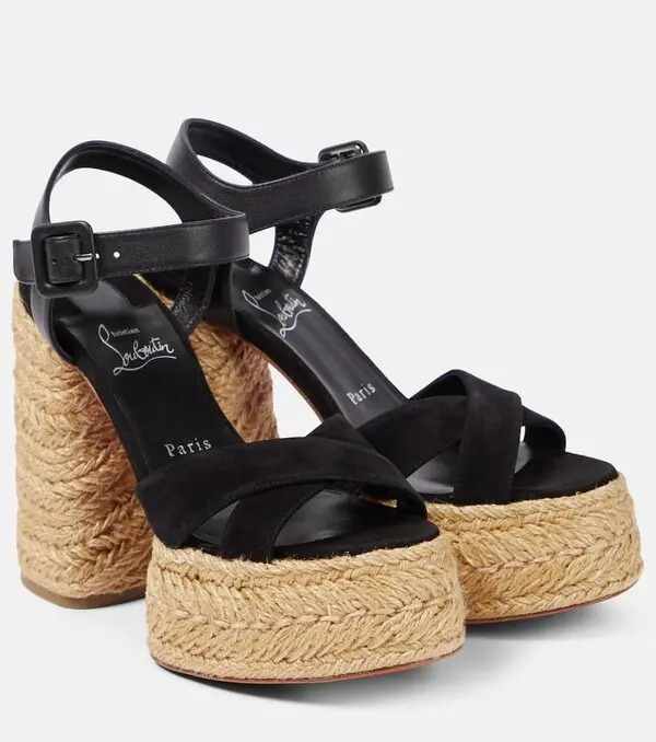 CHRISTIAN LOUBOUTIN Super Calakala 130 Espadrille Sandals - Black