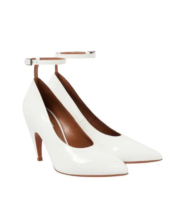Alaïa Shark Patent Leather Pumps - White
