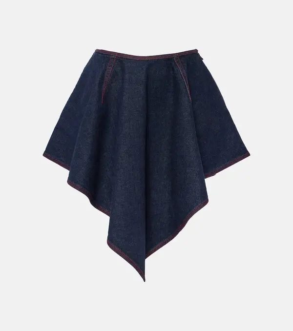 Alaïa Triangle Asymmetric Denim Miniskirt - Blue